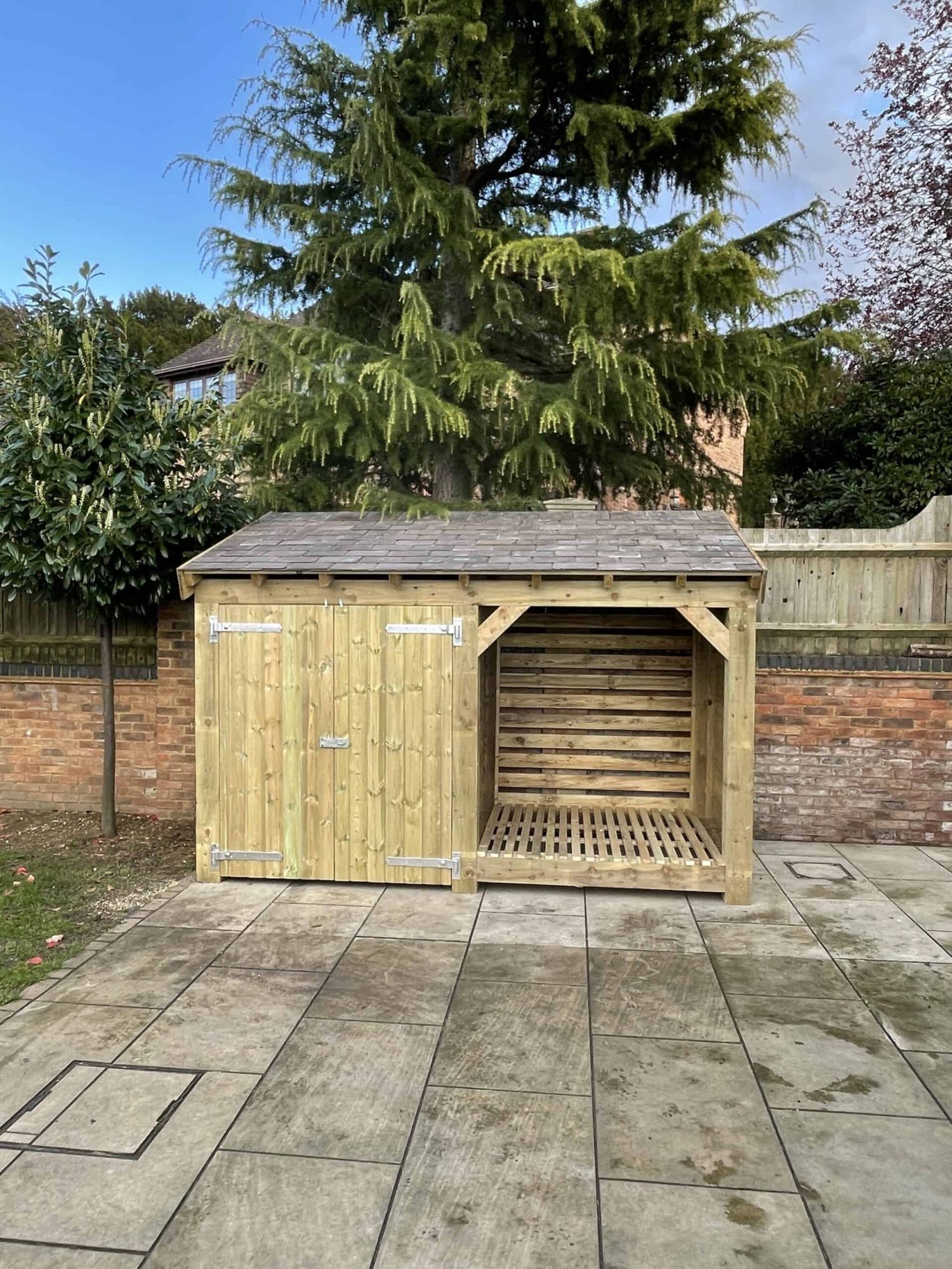 Big Tom Large Log And Bin Store With Slate Roof Big Tom Large Log And Bin Store With Slate Roof