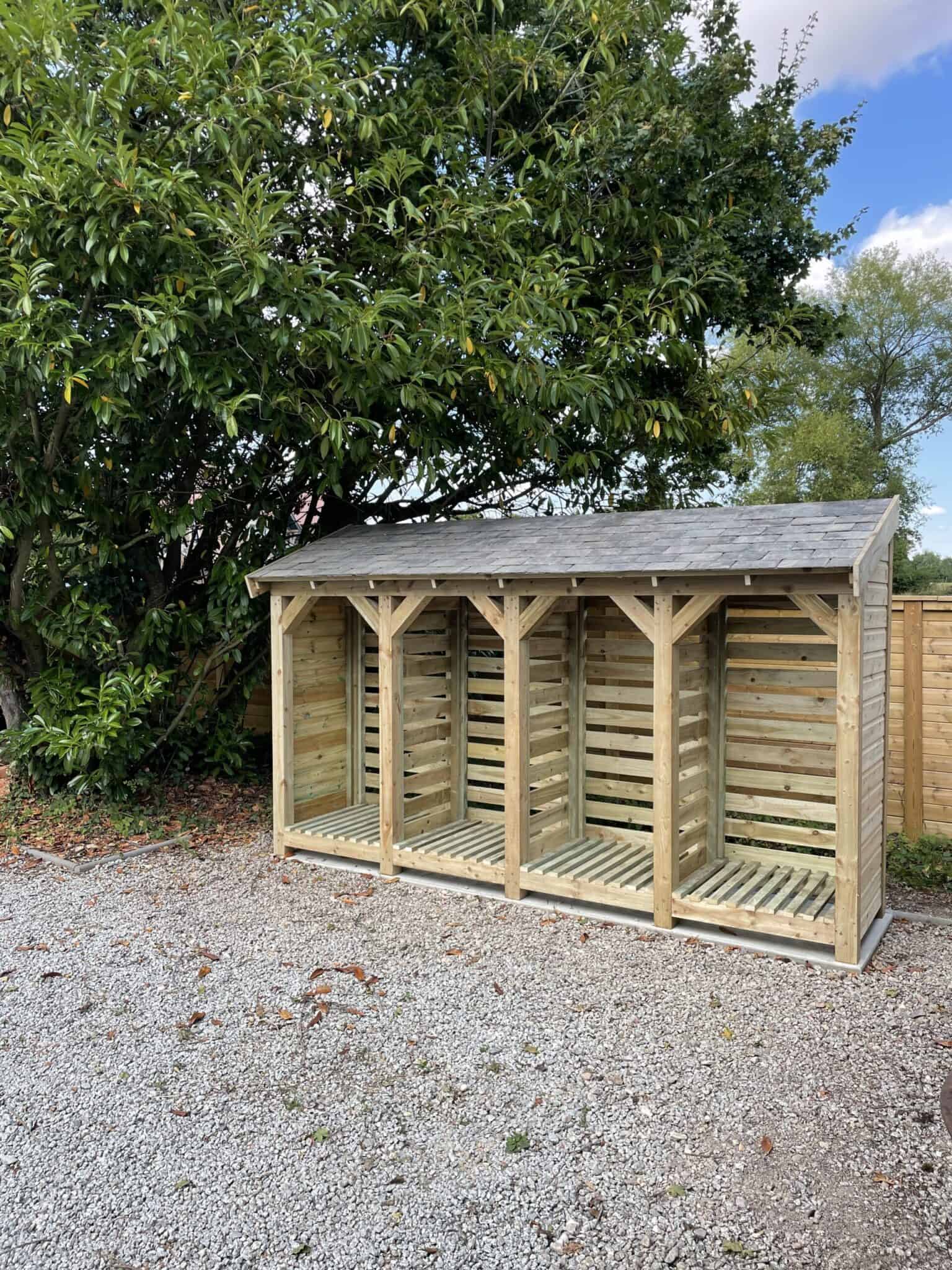 Heavy Duty Samson Log Store with Slate Roof - Big Log Store